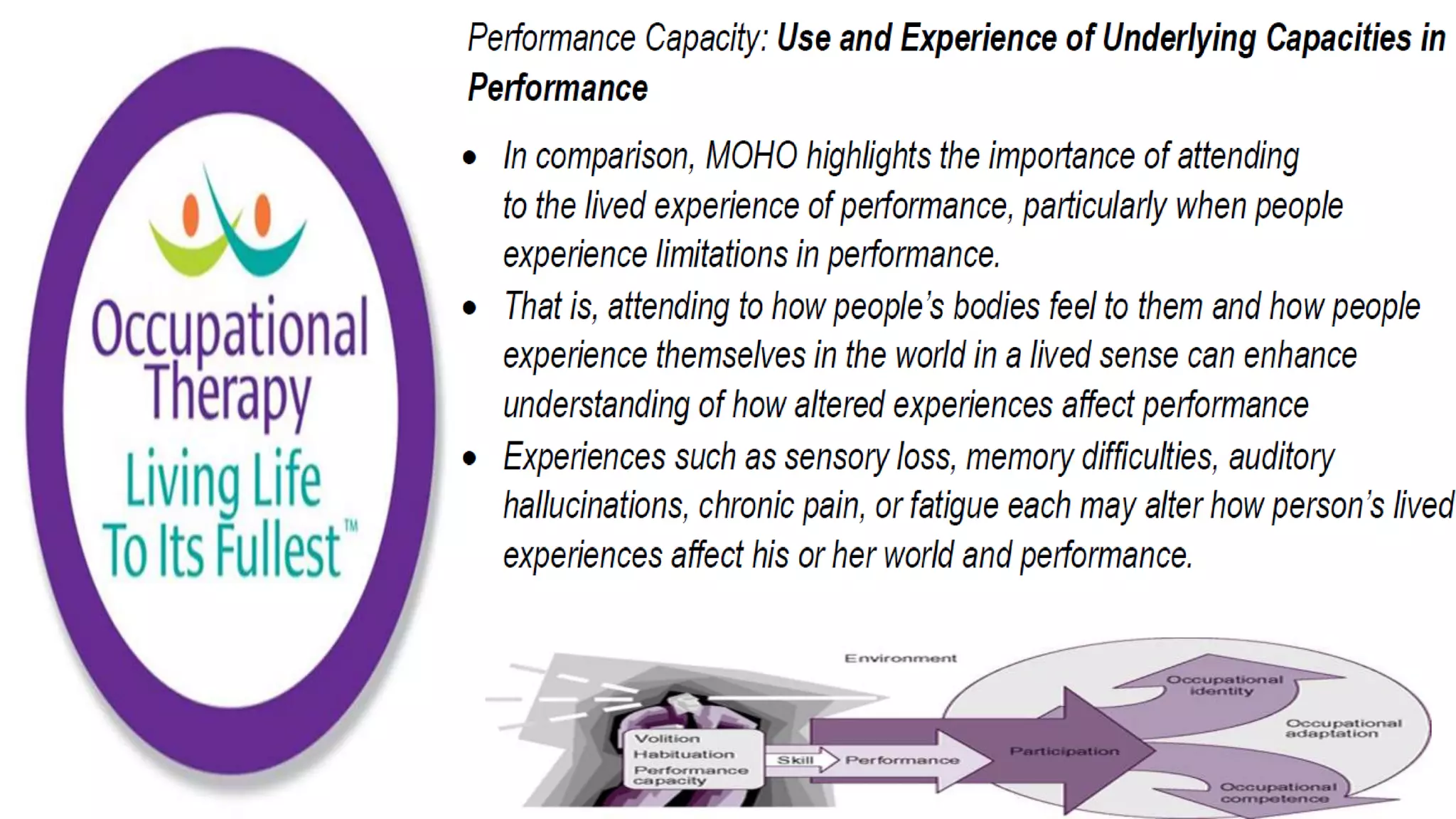 Occupational therapy Theory and Practice the Model of Human ...