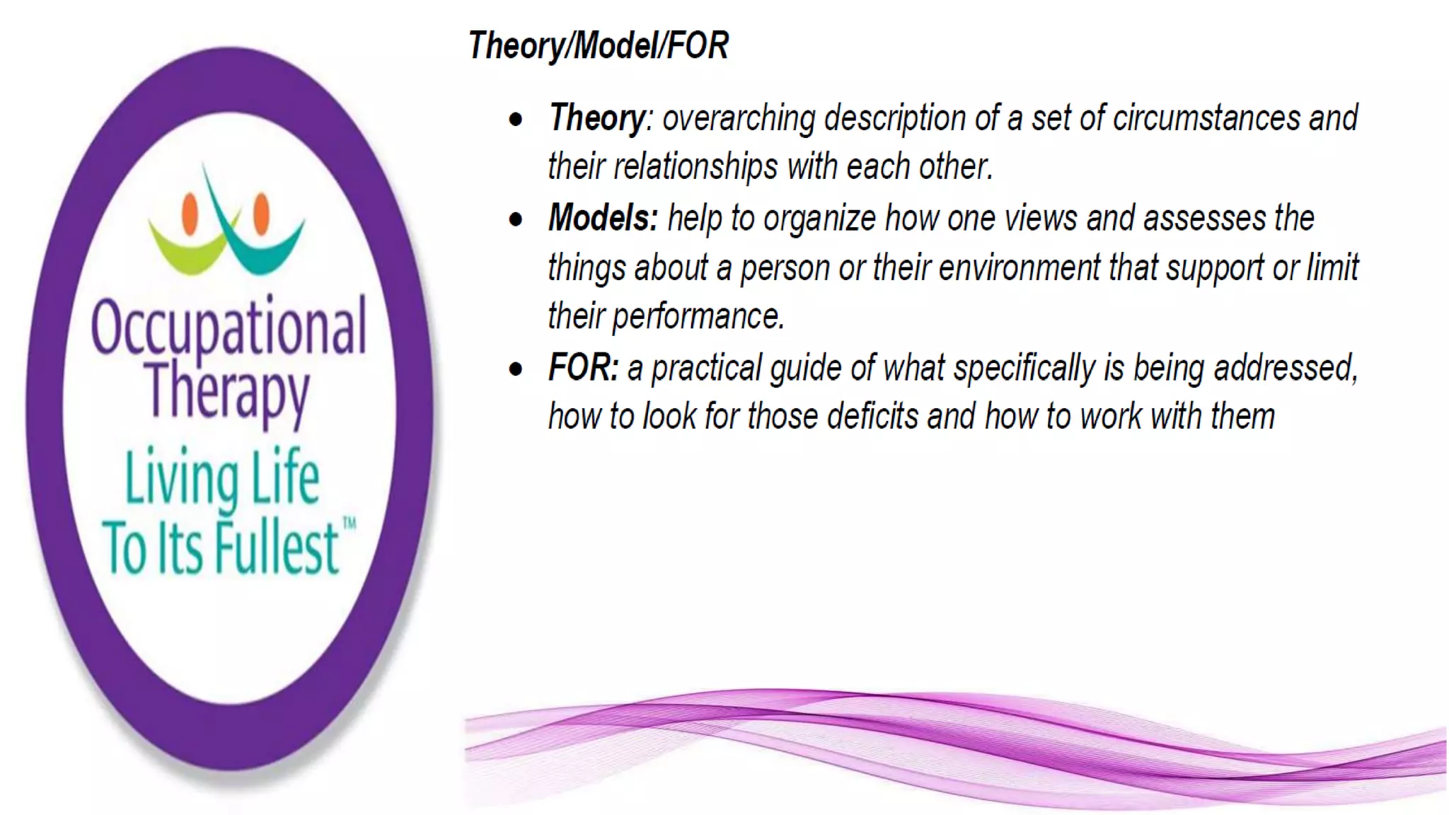 Occupational Therapy Theory, Models, Reference and Practice | PPTX