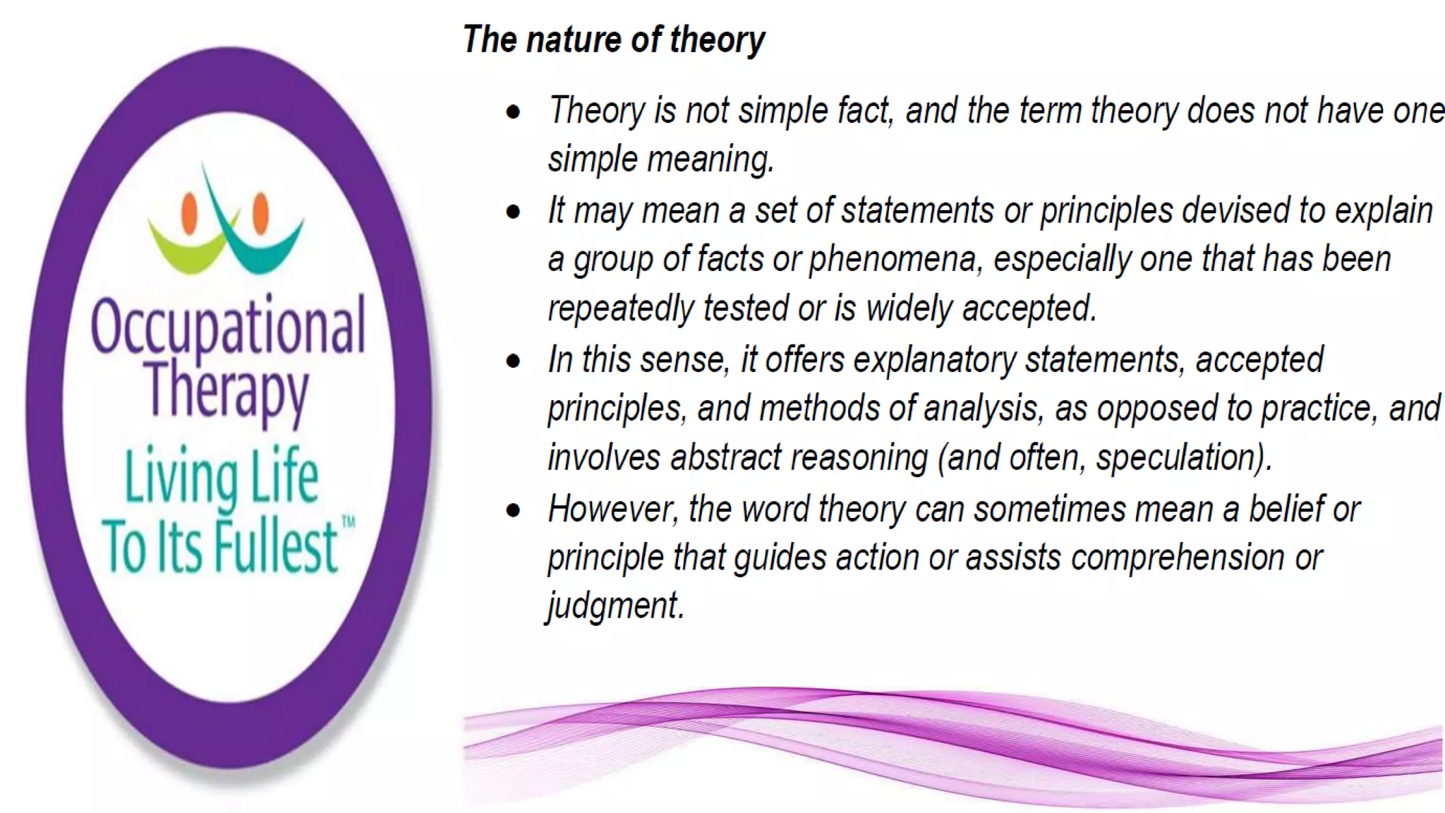 Occupational Therapy Theory, Models, Reference and Practice | PPTX