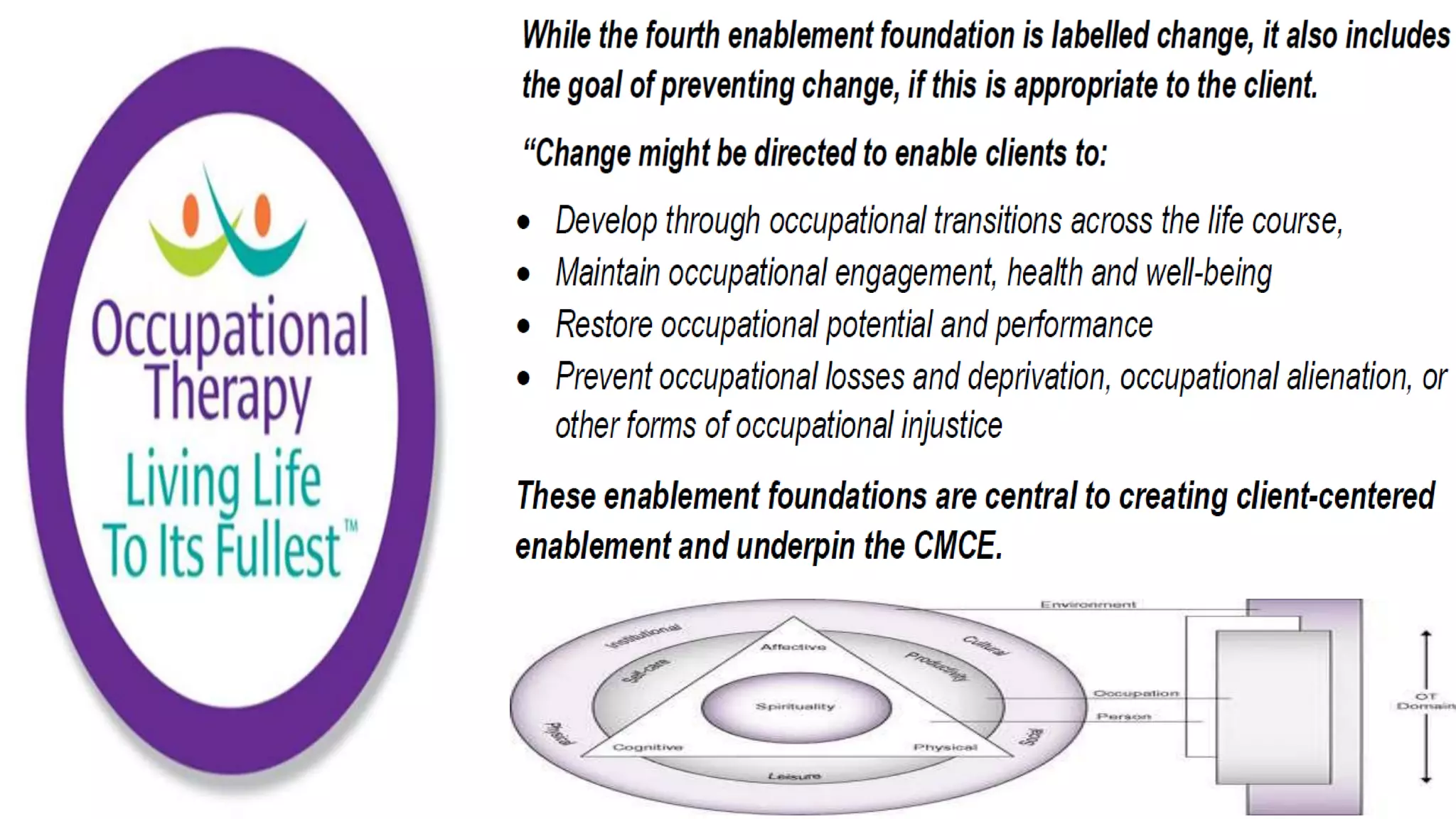 Occupational Therapy Theory & Practice Canadian Model of Occupational ...