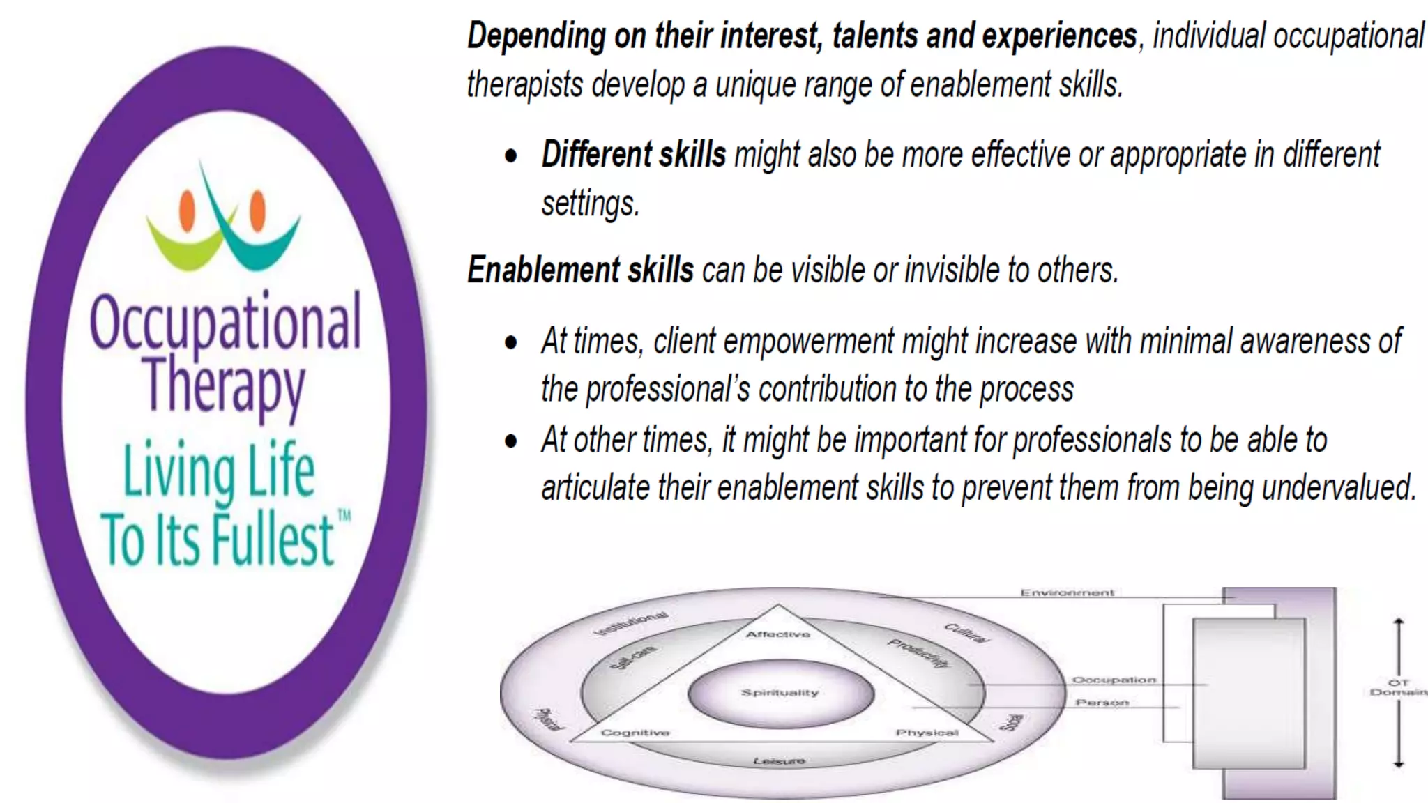 Occupational Therapy Theory & Practice Canadian Model of Occupational Performance and Engagement ...
