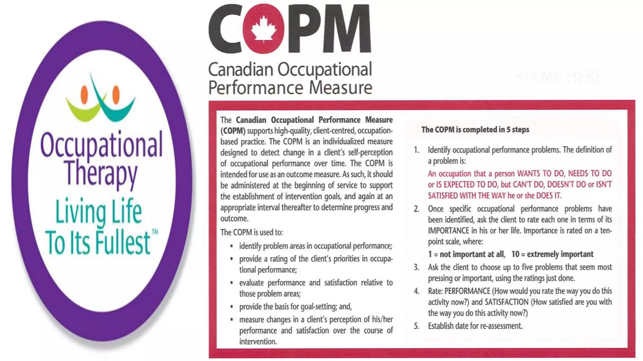 Occupational Therapy Theory & Practice Canadian Model of Occupational ...