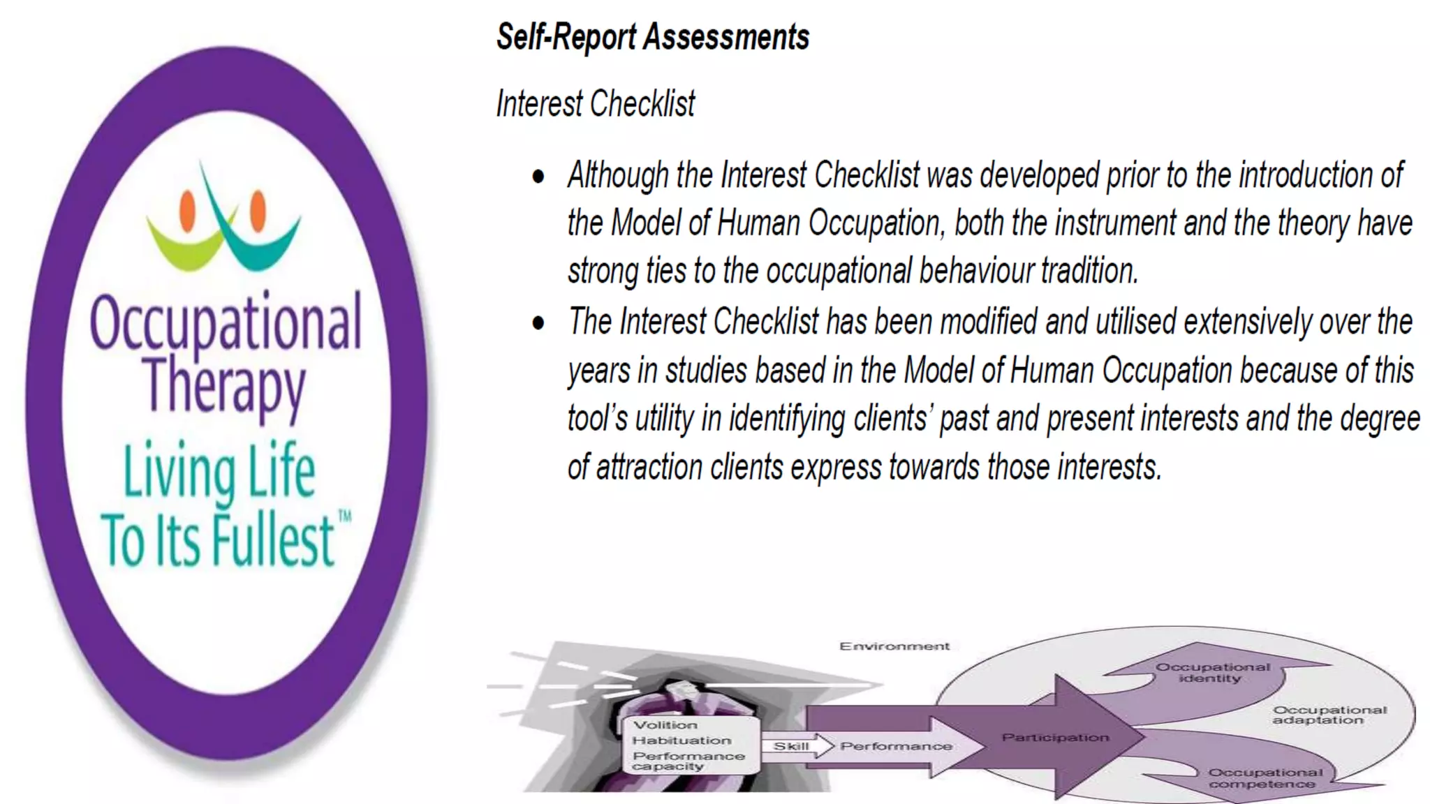 Occupational therapy Theory and Practice The Model of Human ...