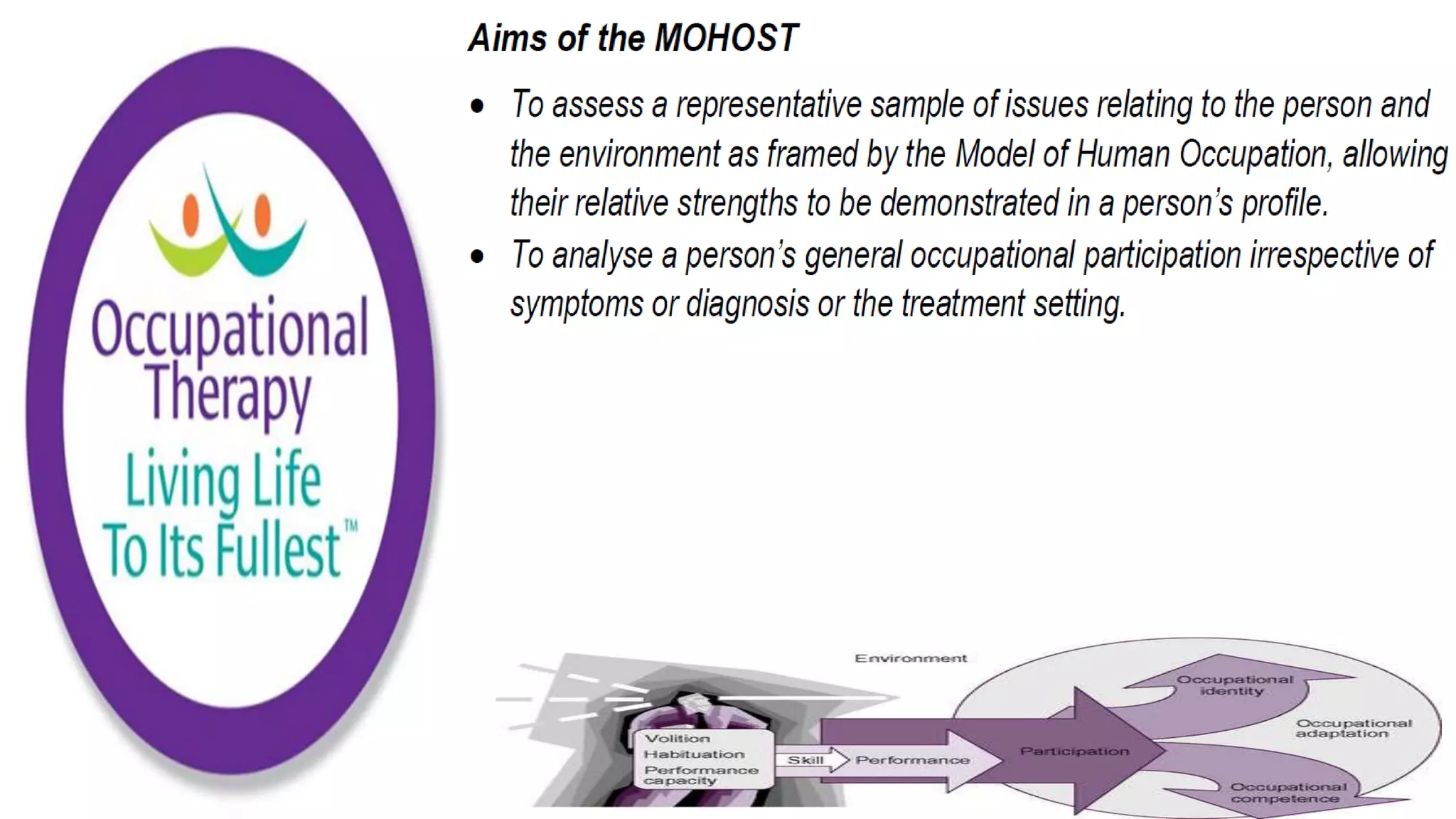 Occupational therapy Theory and Practice The Model of Human ...
