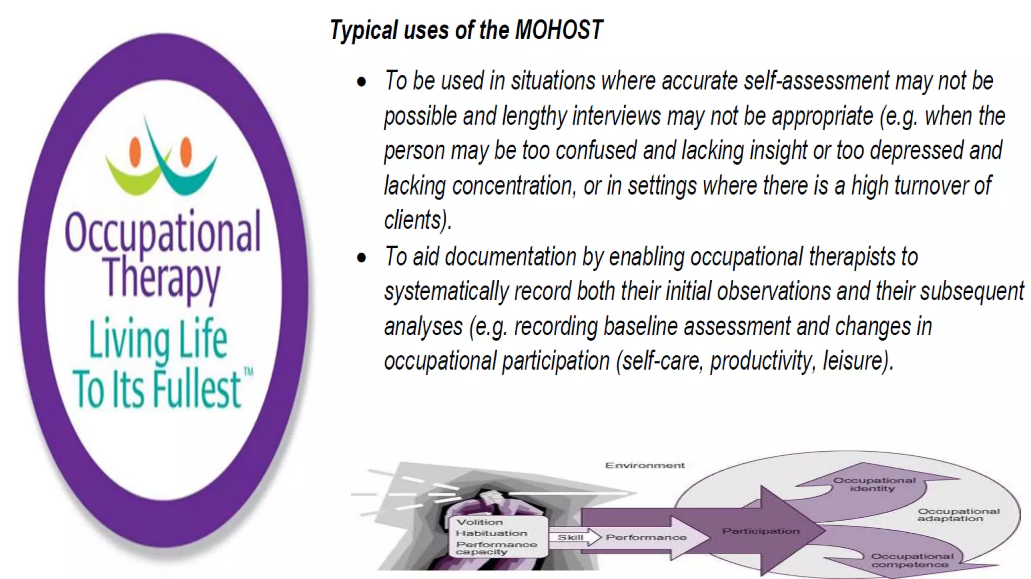 Occupational therapy Theory and Practice The Model of Human ...