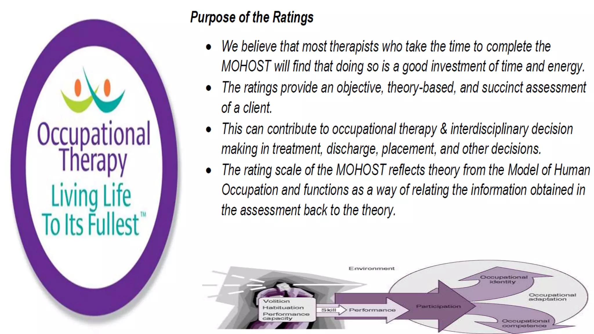 Occupational therapy Theory and Practice The Model of Human ...