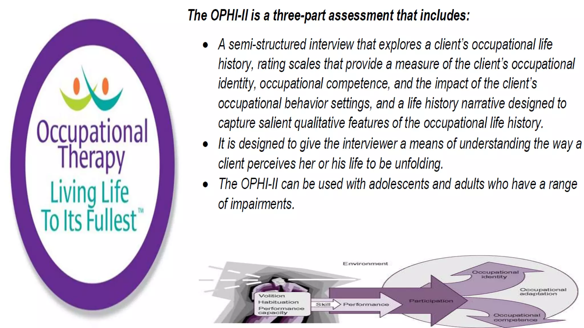 Occupational therapy Theory and Practice The Model of Human Occupational Occupation part 2 | PPT