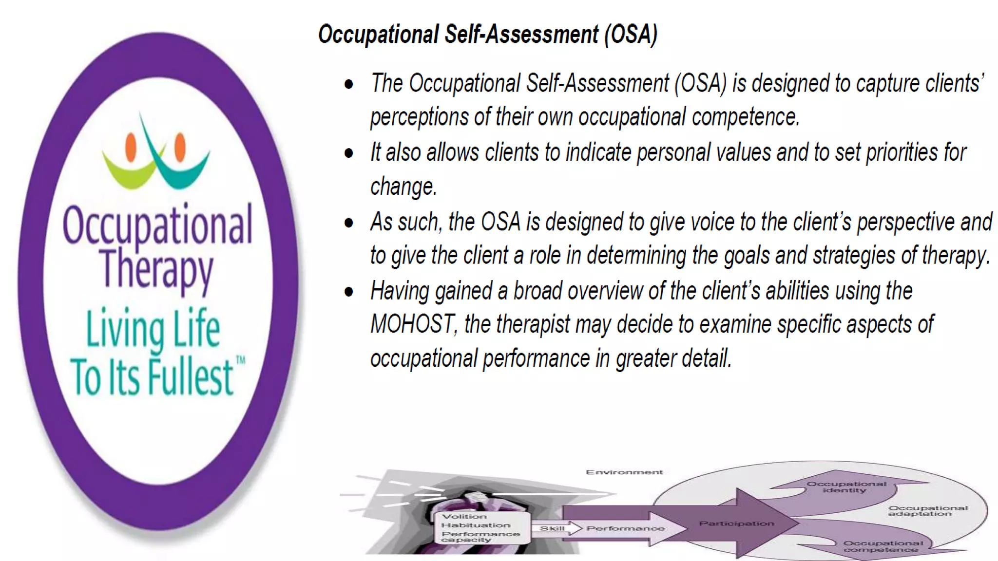 Occupational therapy Theory and Practice The Model of Human ...