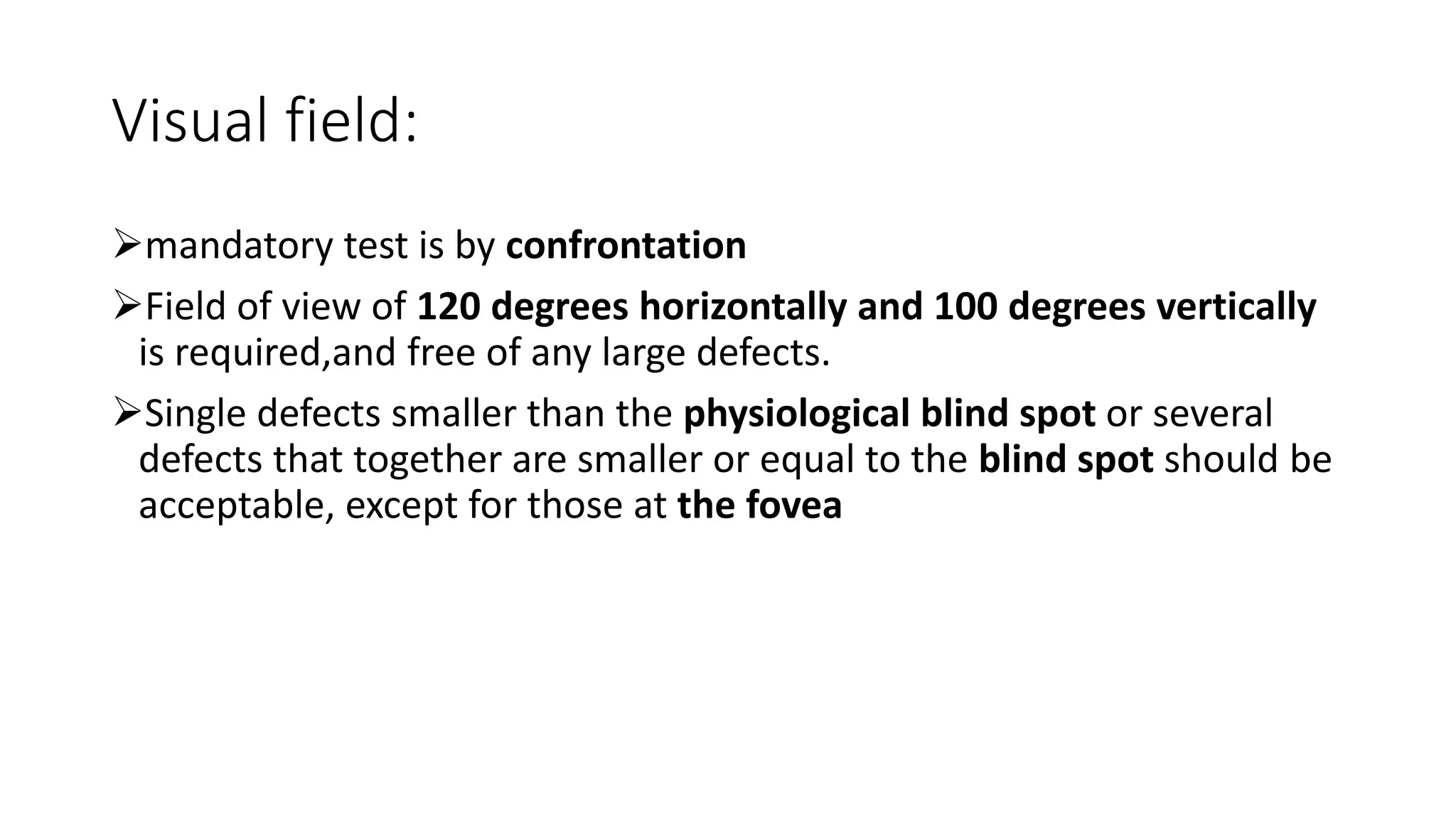 Occupational visual standards | PPTX