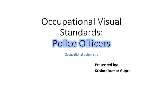 Occupational visual standards | PPTX