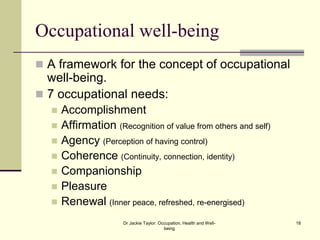 Occupation health and wellbeing | PPTX