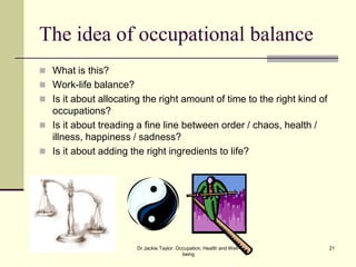 Occupation health and wellbeing | PPTX