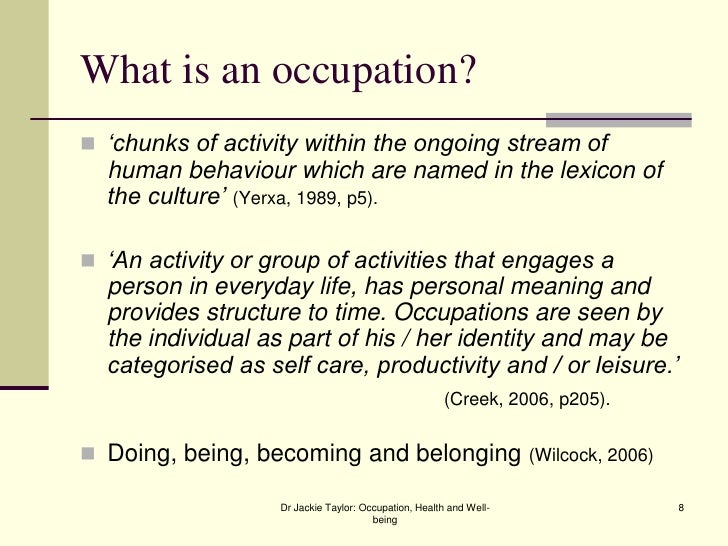 Occupations Meaning