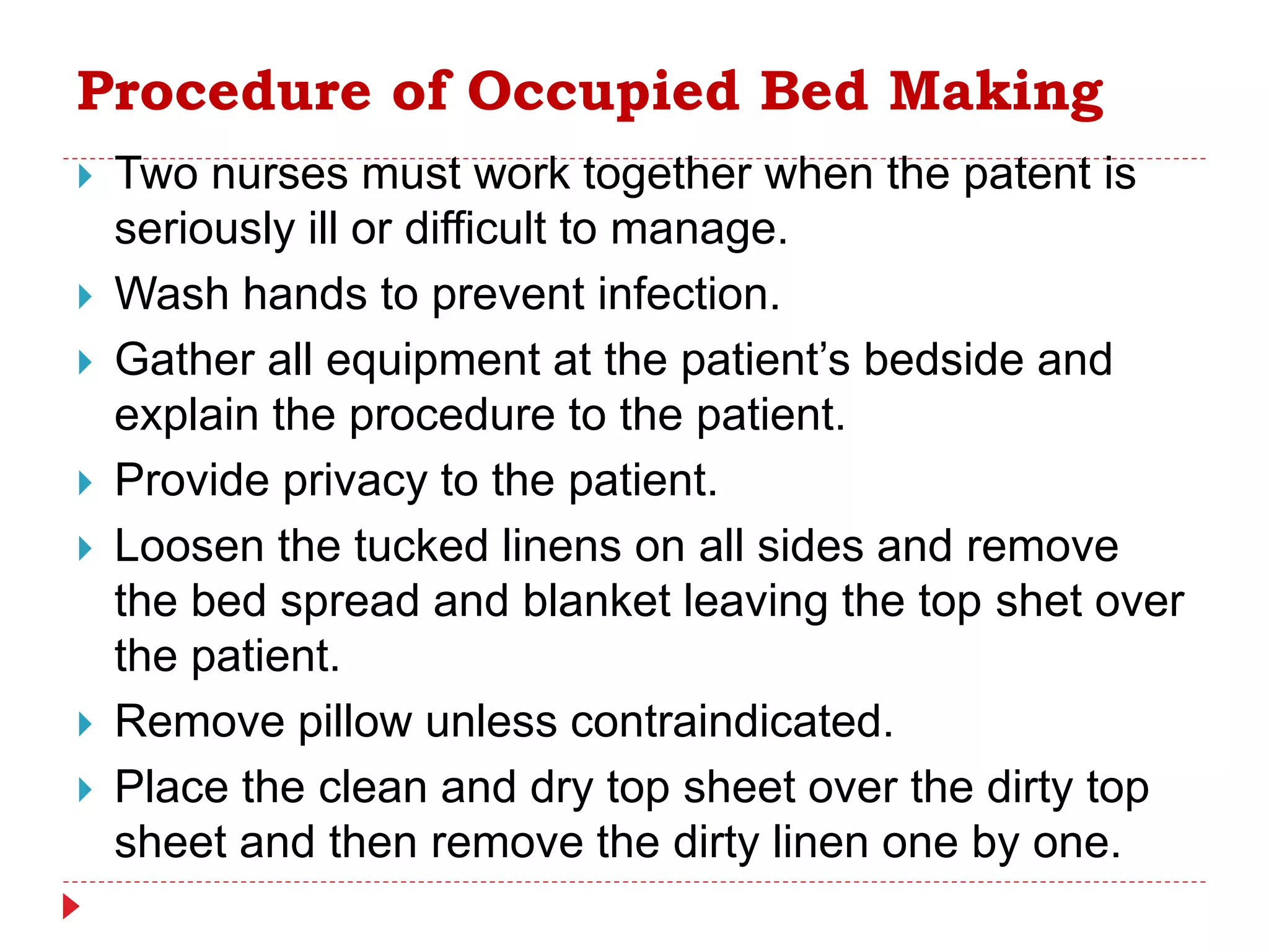 Occupied bed making Procedure.pptx