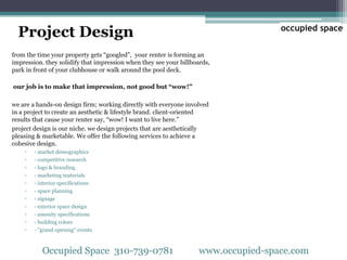 Occupied Space Portfolio Multi Family Housing Developer by Jacqueline ...