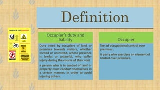 Tort - Occupier's liability | PDF