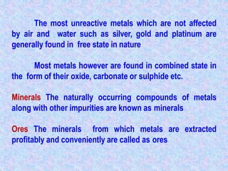 Occurance of Metals | PPTX