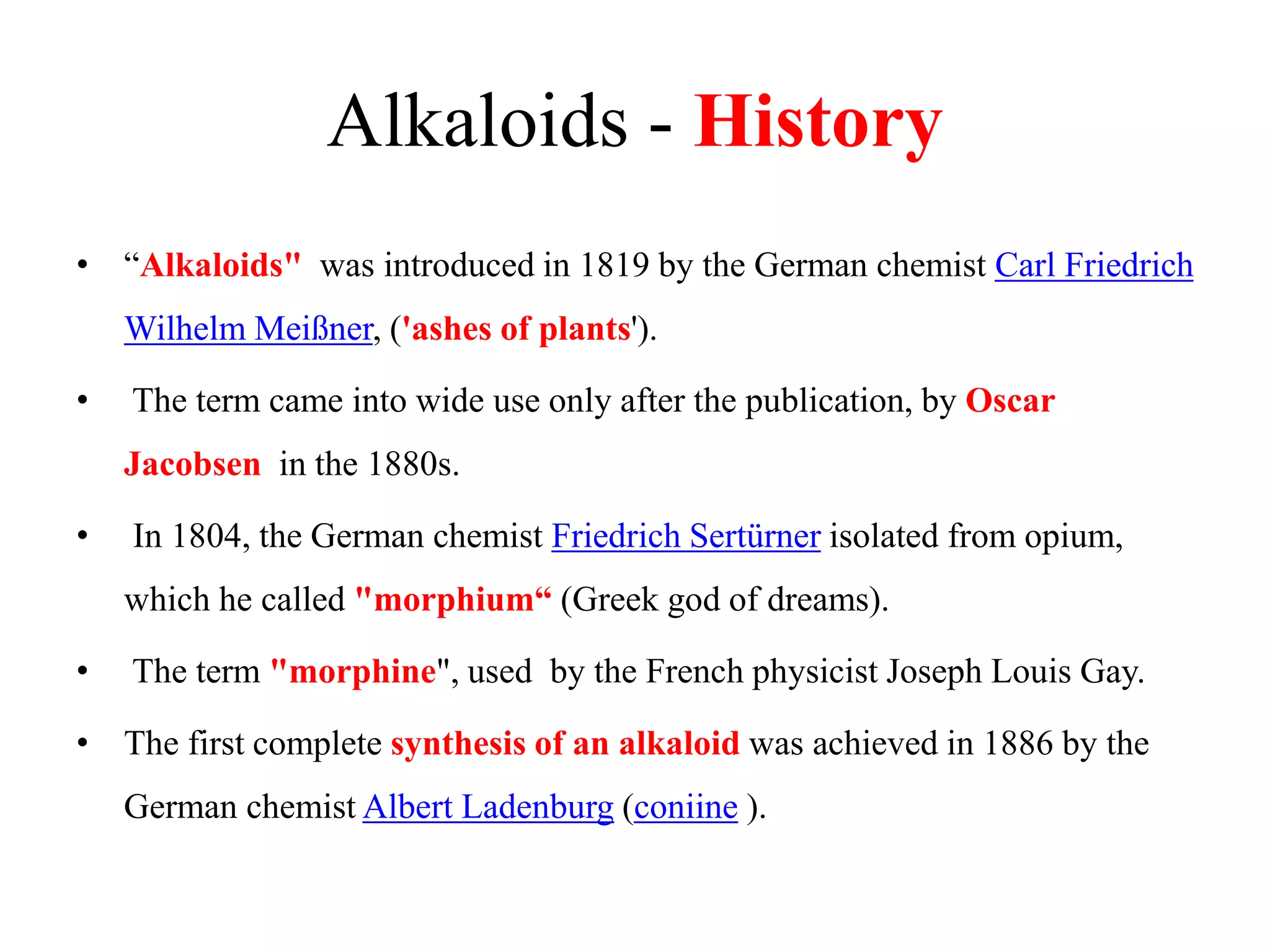 Occurrence and classification of alkaloids | PPTX