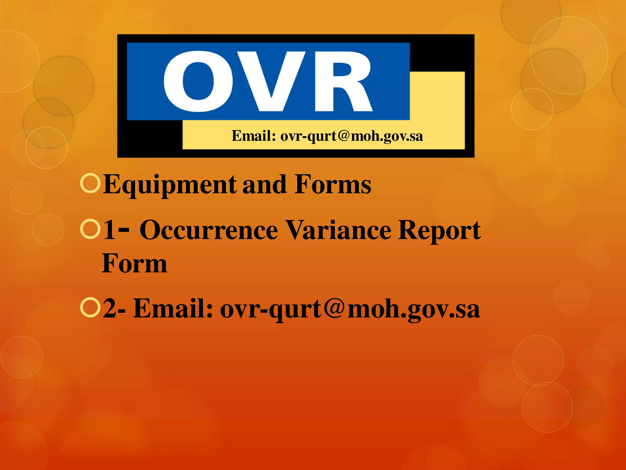 Occurrence Variance Report and Sentinel Event Reporting System | PDF