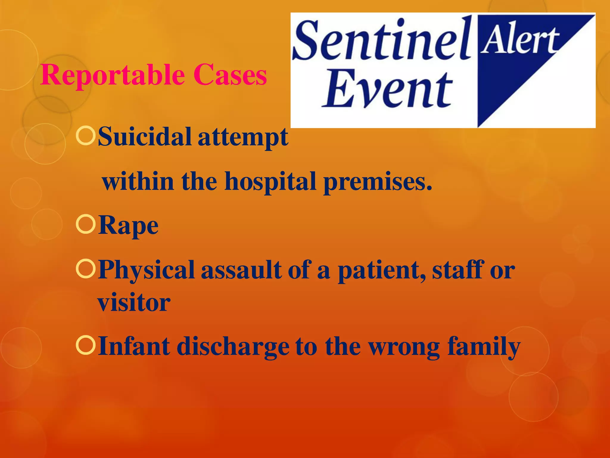 Occurrence Variance Report and Sentinel Event Reporting System | PDF