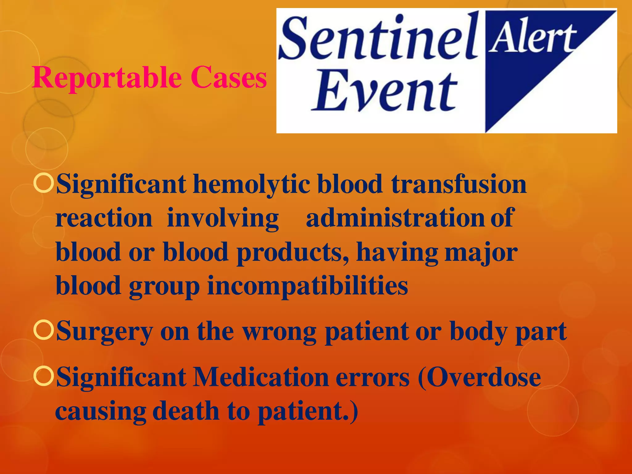 Occurrence Variance Report and Sentinel Event Reporting System | PDF