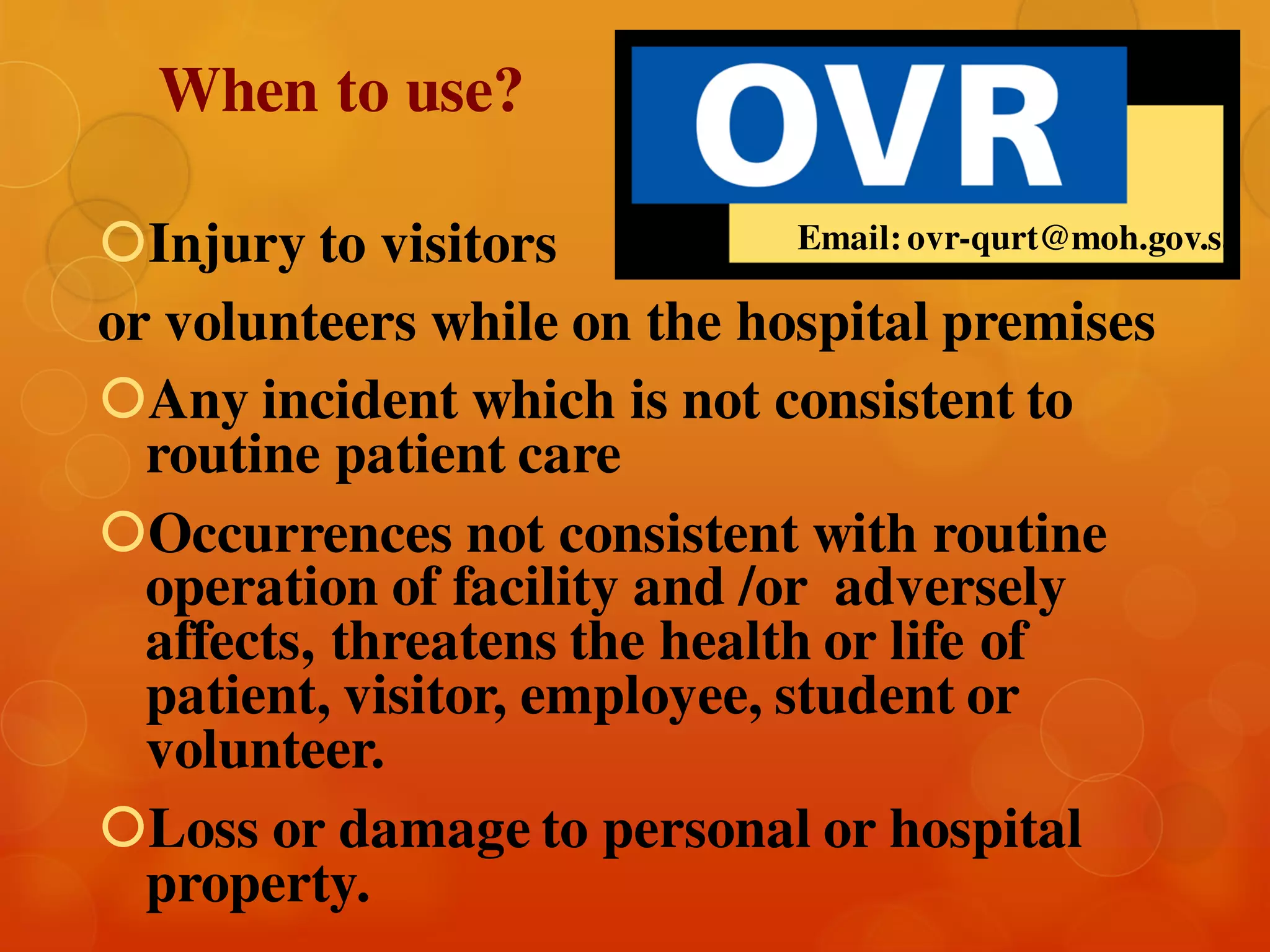 Occurrence Variance Report and Sentinel Event Reporting System | PDF