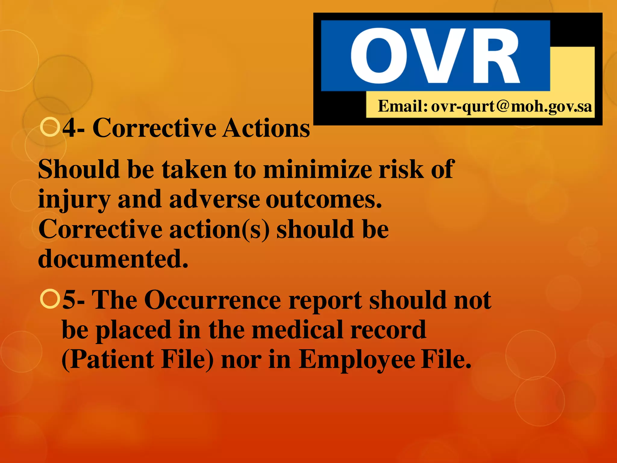 Occurrence Variance Report and Sentinel Event Reporting System | PDF