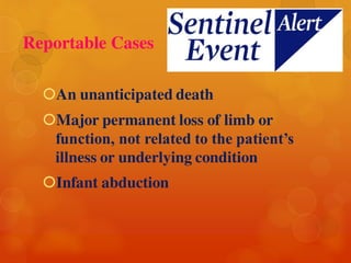 Occurrence Variance Report and Sentinel Event Reporting System | PDF