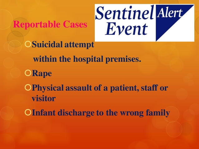 Occurrence Variance Report and Sentinel Event Reporting System | PDF