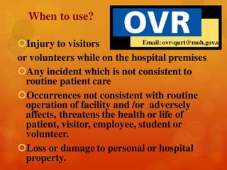 Occurrence Variance Report and Sentinel Event Reporting System | PDF