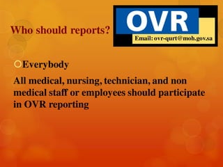 Occurrence Variance Report and Sentinel Event Reporting System | PDF