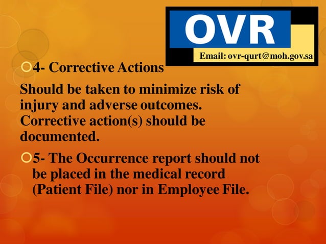 Occurrence Variance Report and Sentinel Event Reporting System | PDF