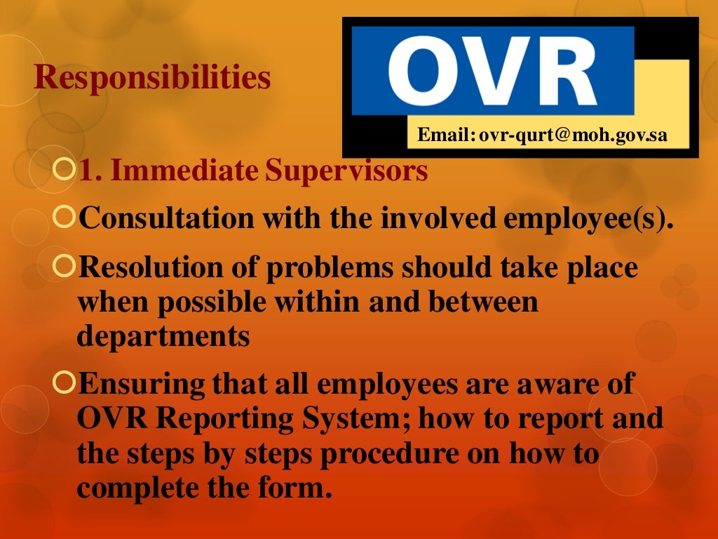 Occurrence Variance Report and Sentinel Event Reporting System