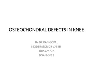 ocd. of knee in traumatic conditions ppt | PPTX