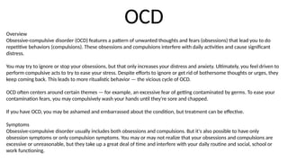 obsession compulsive disorder powerpoint presentation | PPTX