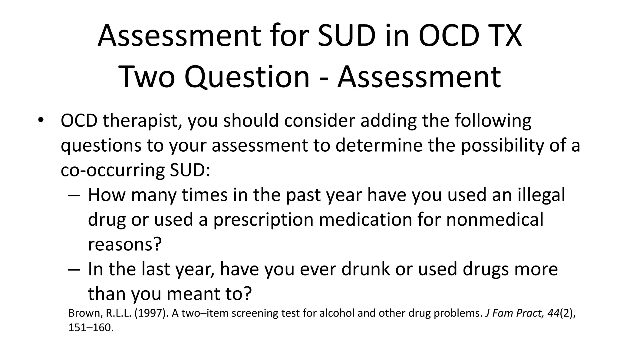 OCD and Substance Use Disorder IOCDF Conference 2020 | PPTX