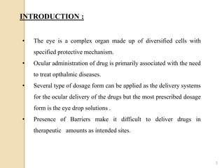 BARRIERS OF DRUG PERMEATION OF OCCULAR DRUG DELIVERY SYSTEM | PPTX