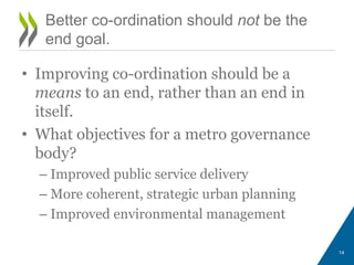 Gettin cities right: What role for metropolitan governance?, Marissa ...