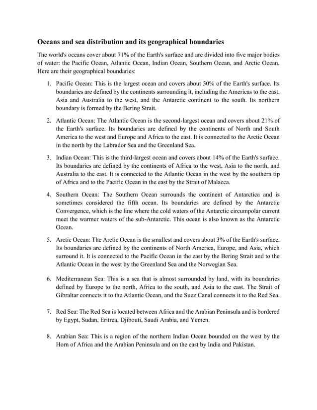 ocean distribution | DOCX