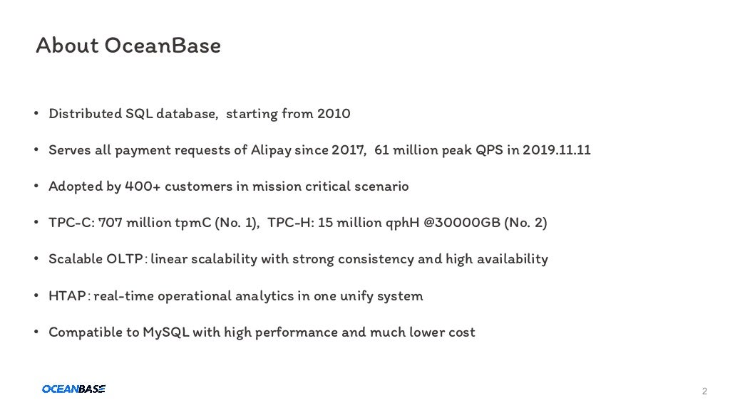 The Architecture Overview of OceanBase DataBase | PPT
