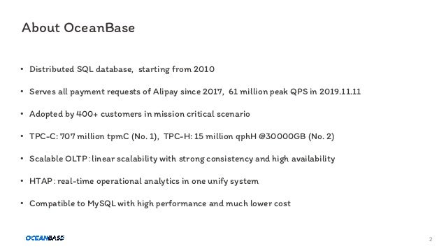 The Architecture Overview of OceanBase DataBase | PPT