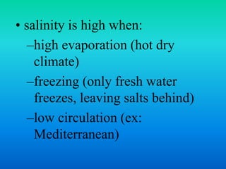 Ocean Chemistry | PPT | Geography | Science