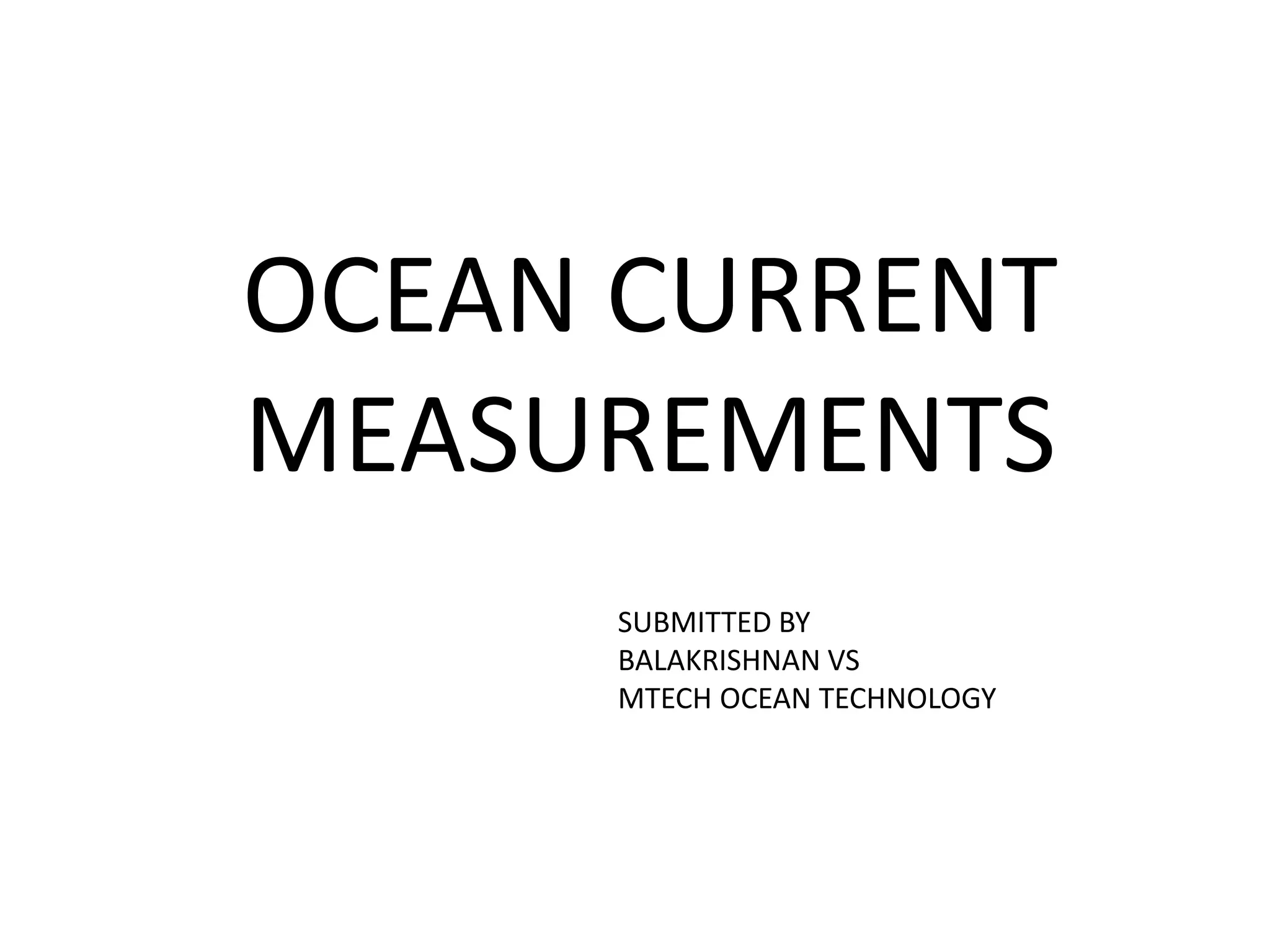 Ocean current measurements | PPTX