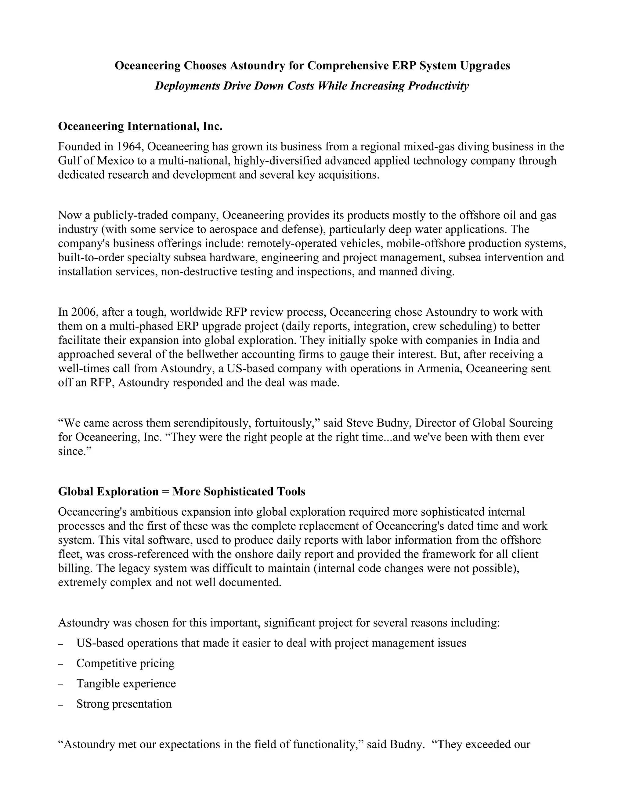 Oceaneering case study | DOC
