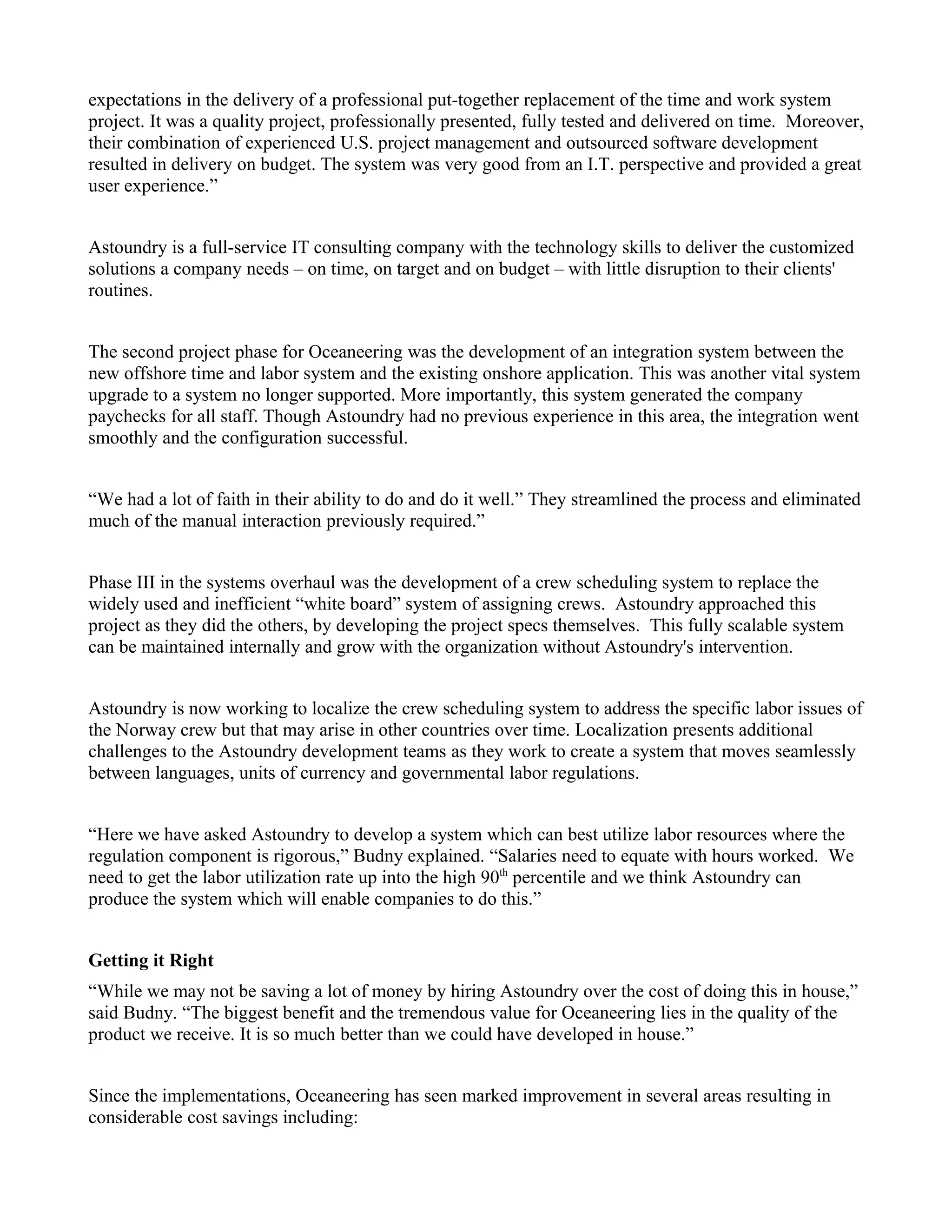 Oceaneering case study | DOC