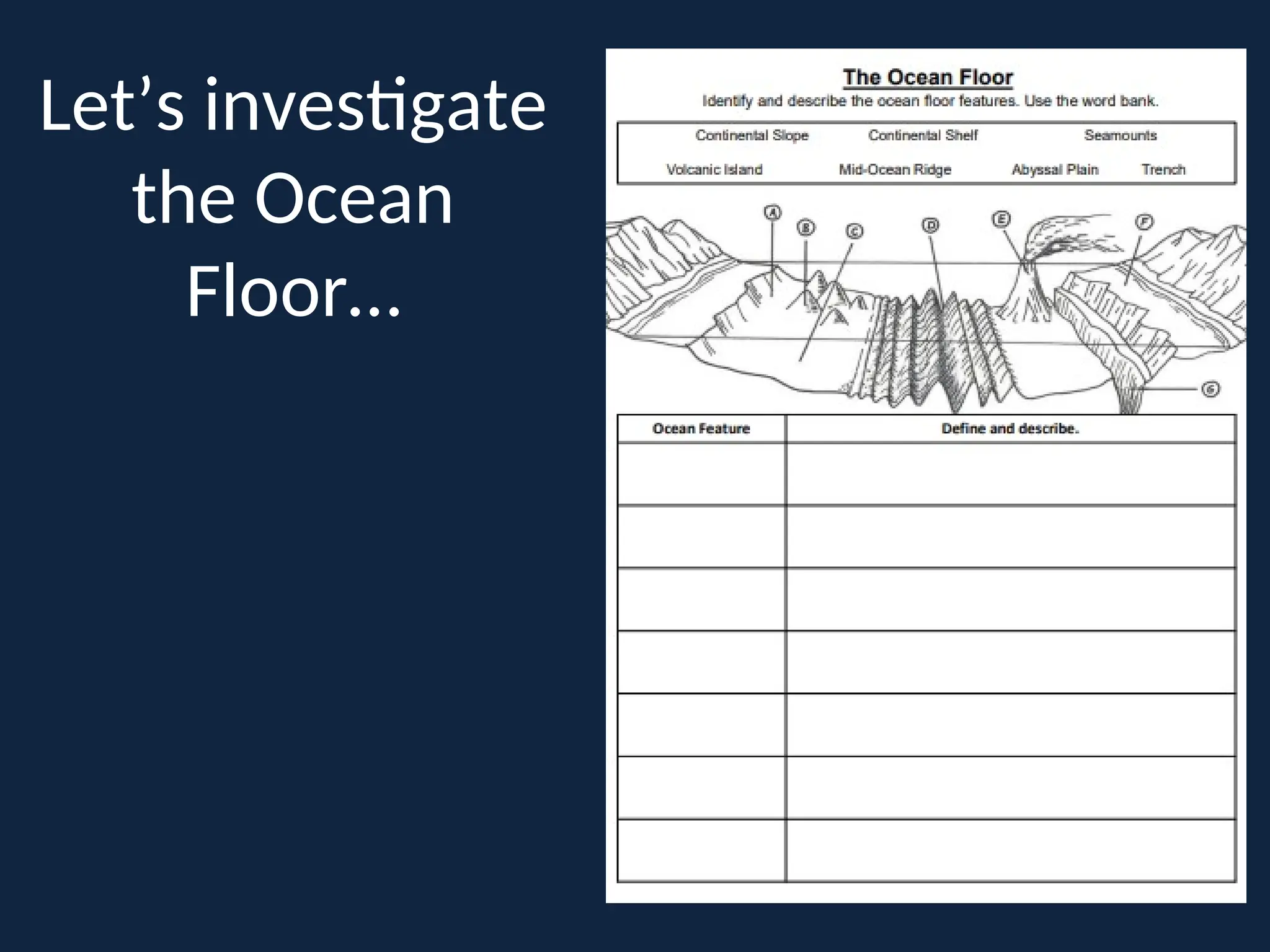 Exploring Ocean Floor Features for Middle School | PPT