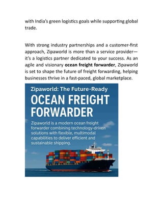 Zipaworld: The Future-Ready Ocean Freight Forwarder | PDF
