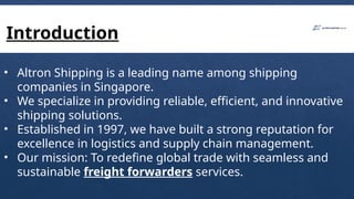 Ocean Freight Forwarder from Altron Shipping: Simplifying Global ...