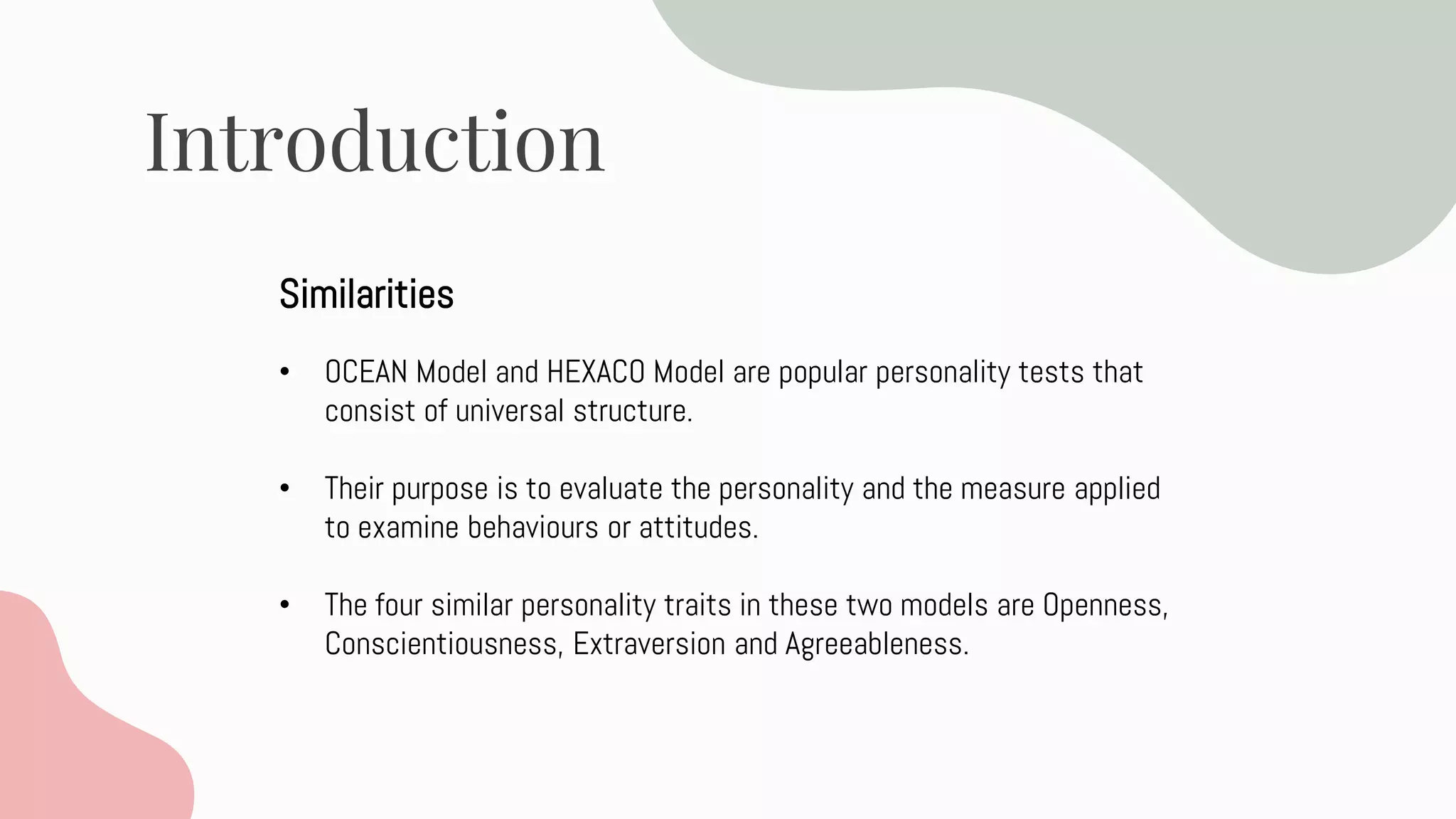 OCEAN Model vs HEXACO Model | PDF