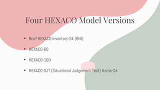 OCEAN Model vs HEXACO Model | PDF